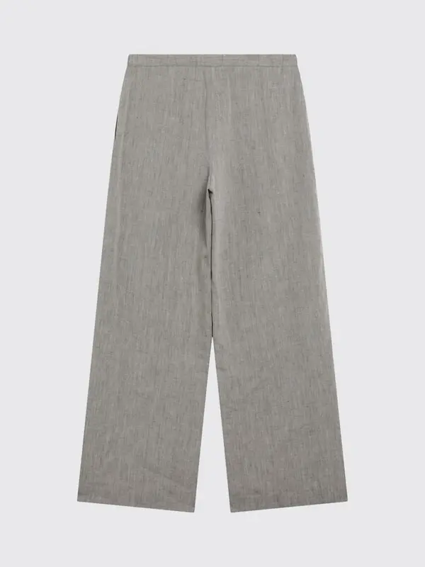 Loulou De Saison Linen And Cotton Wide Leg Trousers - Grey
