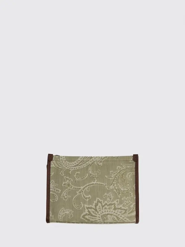 Etro Essential Paisley Jacquard Cotton Denim Clutch - Green