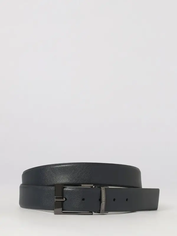 Armani Exchange Reversible Leather Belt - Navy