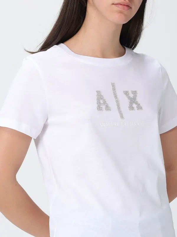 Armani Exchange Embellished Logo T-shirt - White