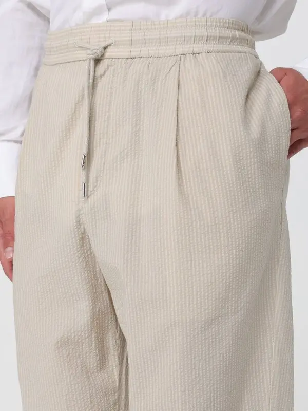 Jacob Cohen Beige Striped Cotton Trousers