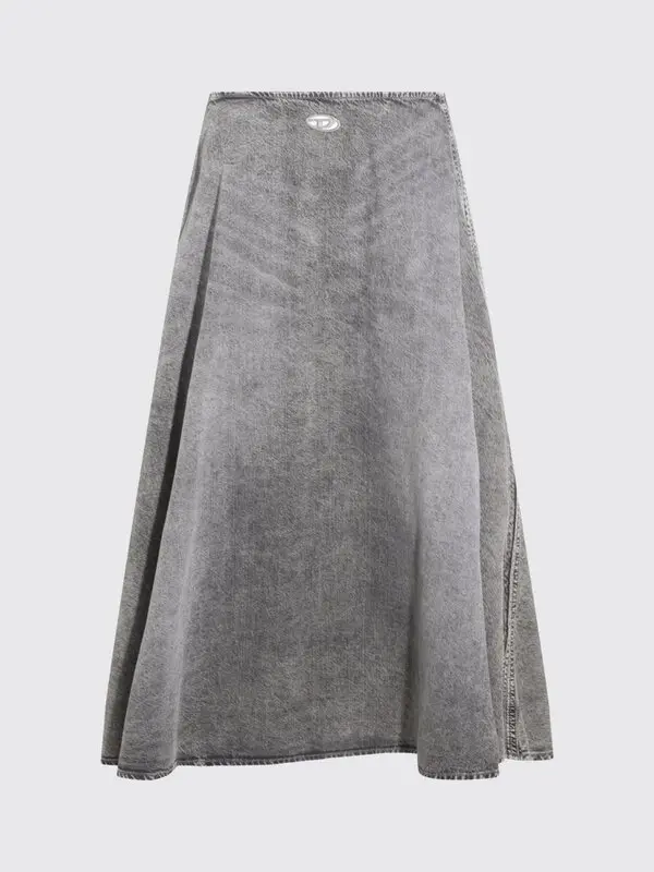 DIESEL® Flared Cotton Blend Midi Skirt