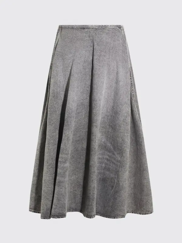 DIESEL® Flared Cotton Blend Midi Skirt
