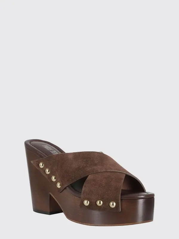 Paris Texas Marisol Suede Mules Sandals With Studs And Platform
