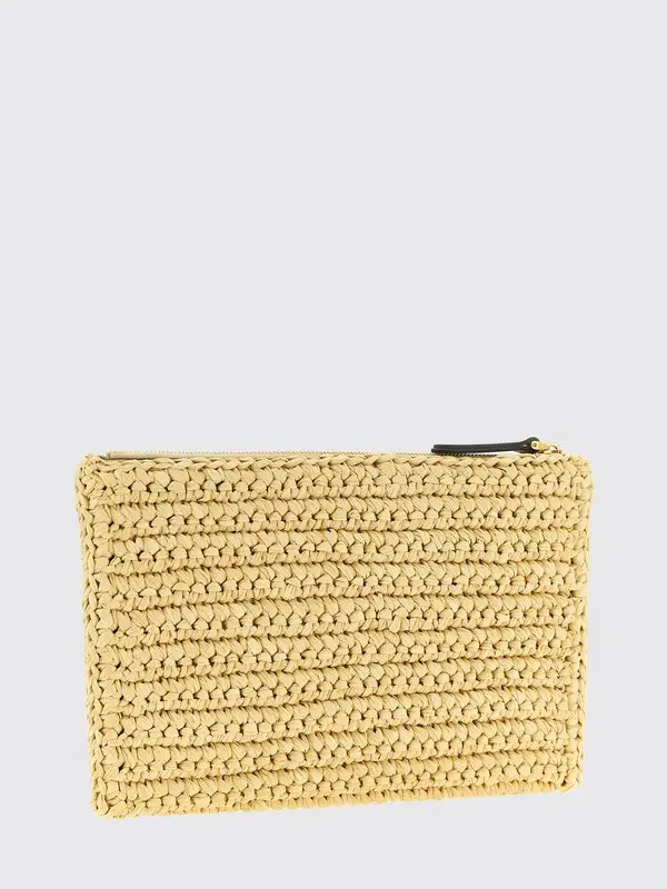Valentino Garavani Crochet Raffia Pouch - Beige