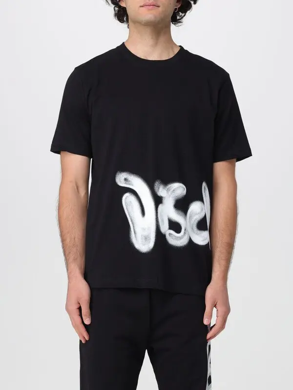 DISCLAIMER Cotton T-shirt With Lettering Logo Print - Black
