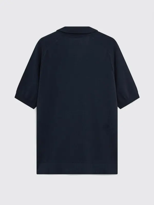 C.P. COMPANY V-neck Cotton Knit Polo Shirt