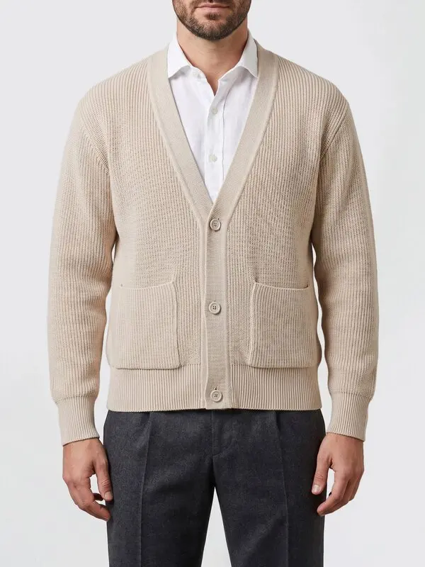 LARDINI Cotton Cardigan - Beige