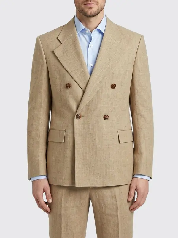 Séfr Double-breasted Blazer In Linen