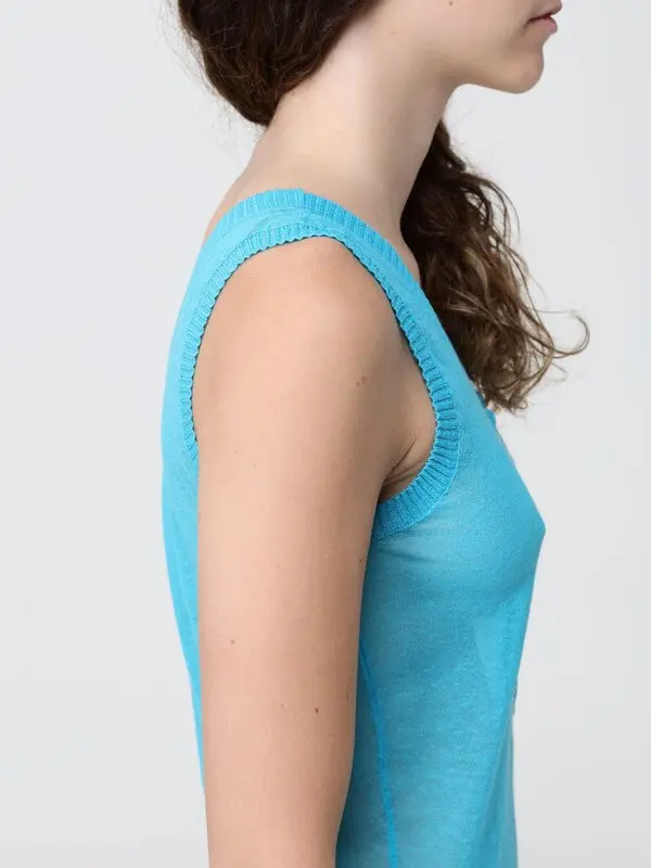 Paloma Wool Sheer Sleeveless U-neck Top With Button Closure