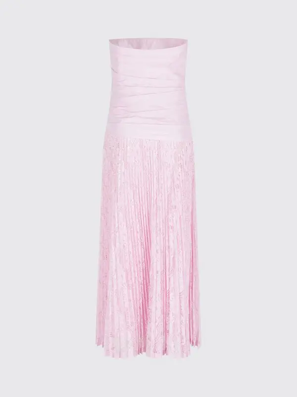 Simkhai Annalise Pleated Off-the-shoulder Long Jersey Evening Gown