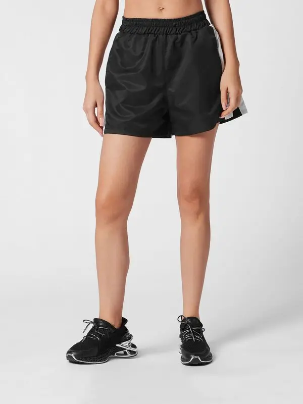 PLEIN SPORT Sports Shorts In Technical Fabric With Elastic Waistband - Black