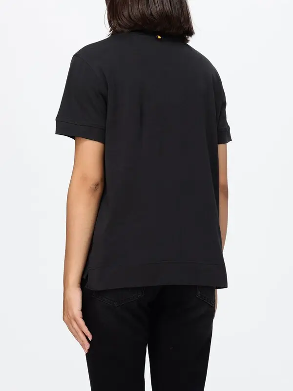 K-WAY Crewneck Cotton T-shirt With Back Logo Print - Black