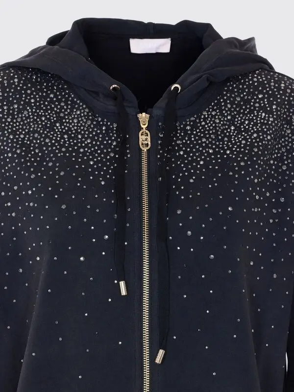 Liu Jo Hoodie With Rhinestones - Black