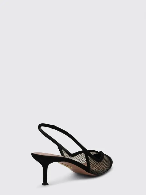 AQUAZZURA Suede And Mesh Slingback Pumps