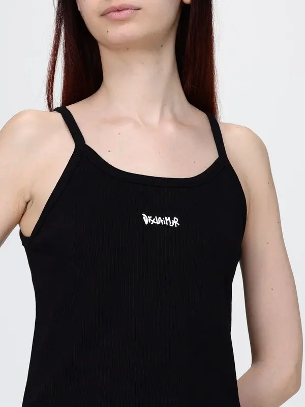 DISCLAIMER Slim Fit Stretch-cotton Top With Contrast Logo - Black