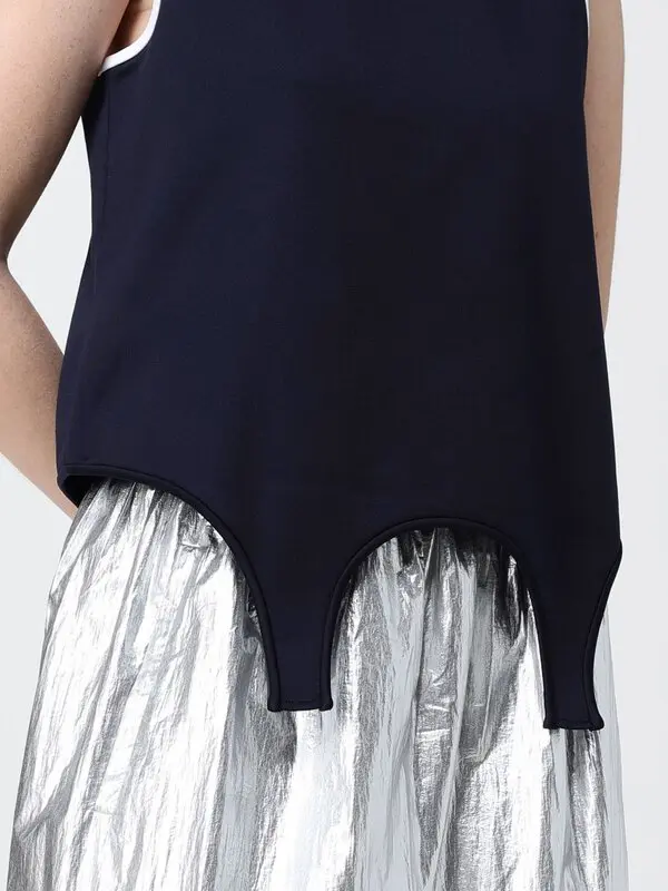 Tibi Cotton Blend Asymmetric Top