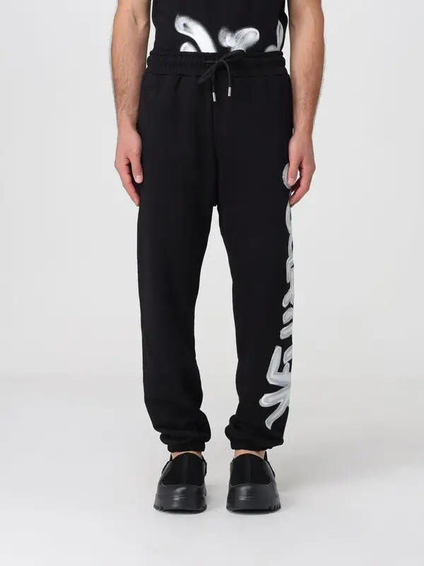 DISCLAIMER Cotton Jogger Pants With Drawstring And Contrast Logo
