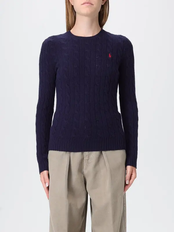 Polo Ralph Lauren Slim Fit Crewneck Sweater In Wool And Cashmere With Pony Logo - Blue 1