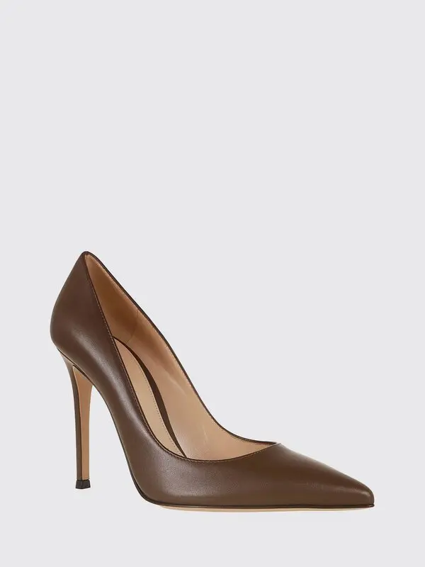 GIANVITO ROSSI Nappa Leather Almond Toe Stiletto Pumps - Brown
