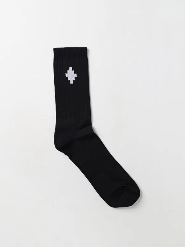 COUNTY OF MILAN Ribbed Socks With Logo Detail - Black