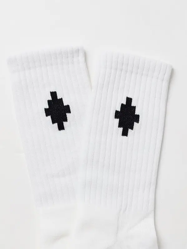 COUNTY OF MILAN Ribbed Socks With Logo Detail - White