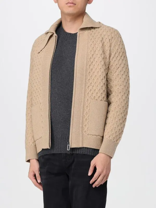 PAOLO PECORA Knit Zip-up Jumper With Shawl Collar