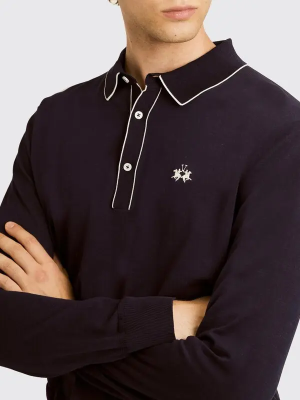 LA MARTINA Cotton And Silk Polo With Logo