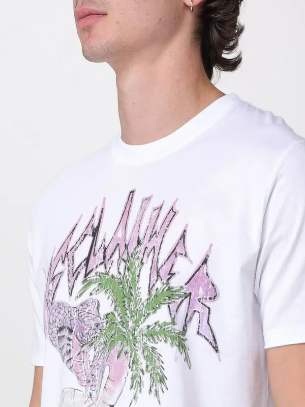 DISCLAIMER Cotton T-shirt With Graphic Graffiti Print - White