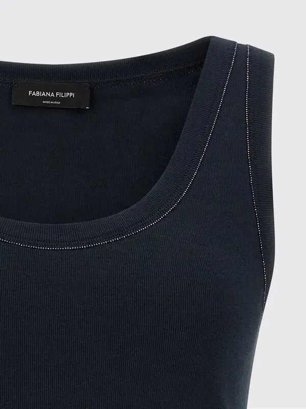 Fabiana Filippi Ribbed Tank Top - Blue