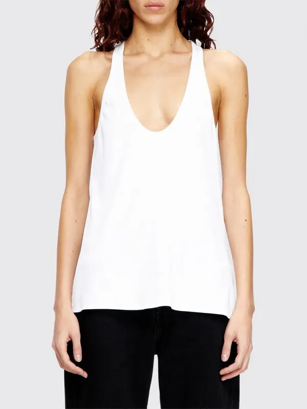 DIESEL® Organic Cotton Jersey Racerback Tank Top - White
