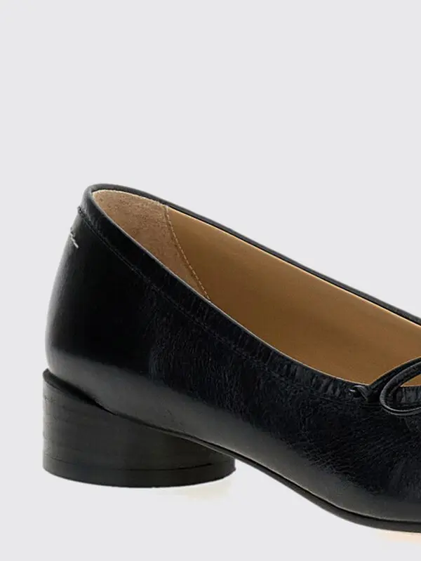 MAISON MARGIELA Anatomic Tabi Ballet Flats With Bow Detailing In Smooth Leather