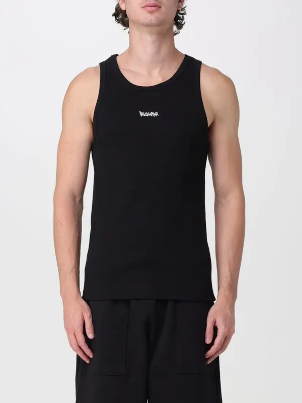 DISCLAIMER Slim Fit Stretch-cotton Tank Top With Embroidered Logo - Black