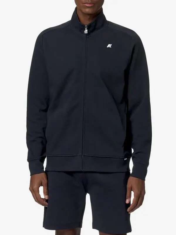 K-WAY Cotton Zip-up Sweatshirt With High Neck And Contrast Logo