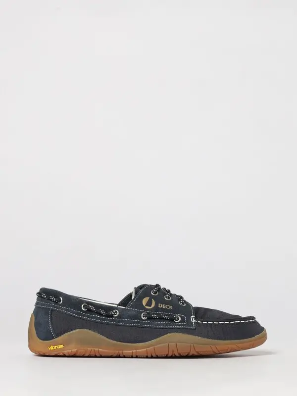 MURPHY&NYE Suede And Nylon Boat Shoes With Embroidered Logo - Blue
