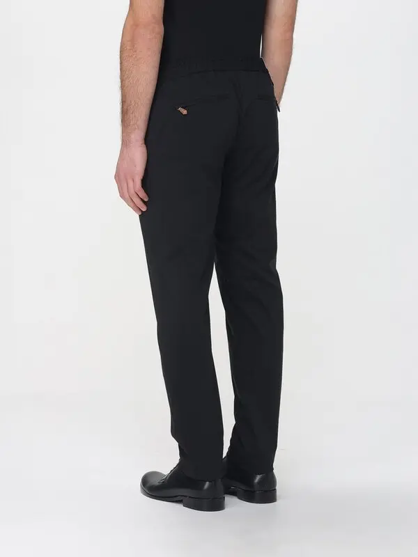 PT TORINO Stretch Cotton Blend Drawstring Trousers - Black