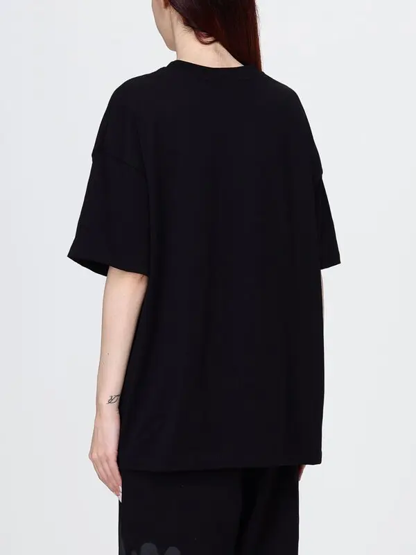DISCLAIMER Oversized Cotton T-shirt With Teddy Bear Print - Black