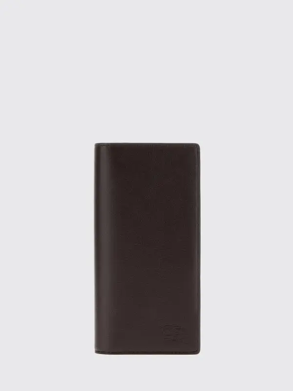 Burberry Check Pattern Calfskin Bifold Wallet With Embossed Logo
