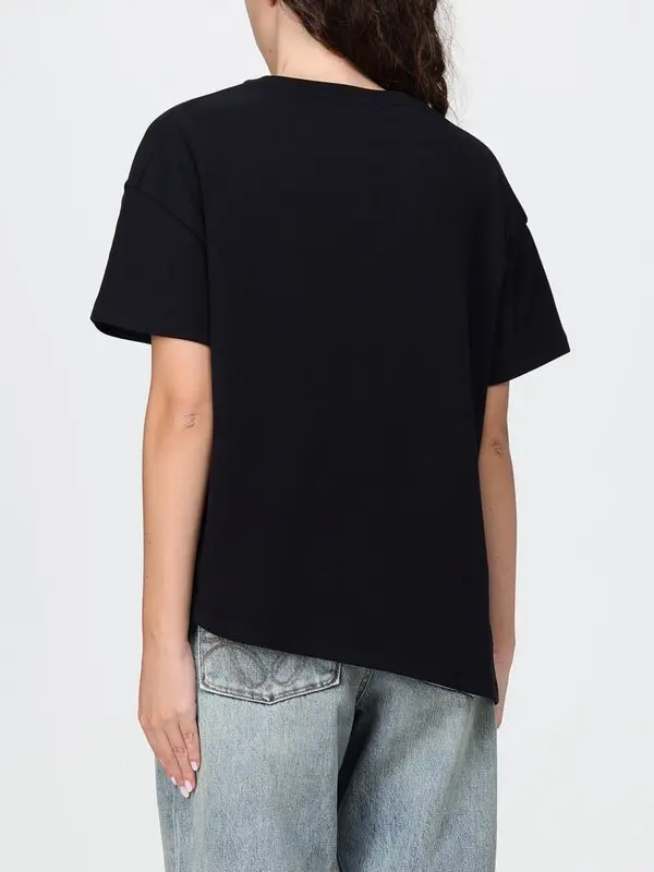 Loewe Cotton Crew-neck T-shirt With Drop Shoulders And Asymmetrical Hem - Black