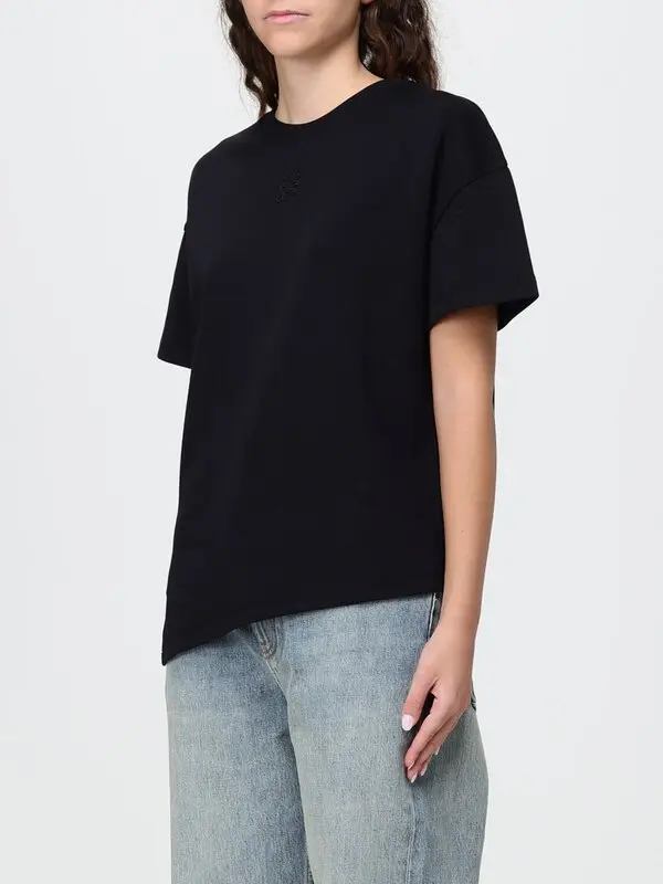 Loewe Cotton Crew-neck T-shirt With Drop Shoulders And Asymmetrical Hem - Black