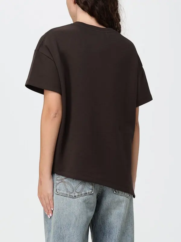 Loewe Asymmetrical Hem Cotton Crew-neck T-shirt With Short Sleeves - Brown