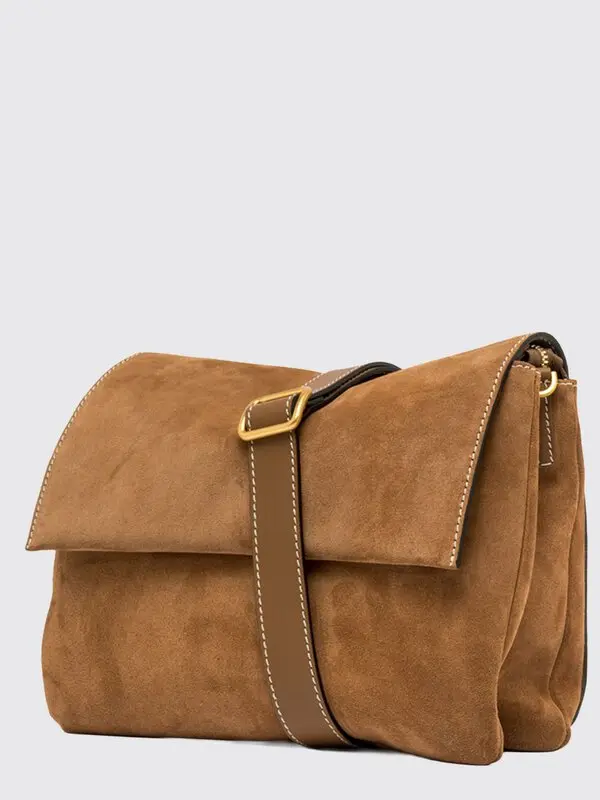 GIANNI CHIARINI Suede Club Marcella Shoulder Bag - Brown