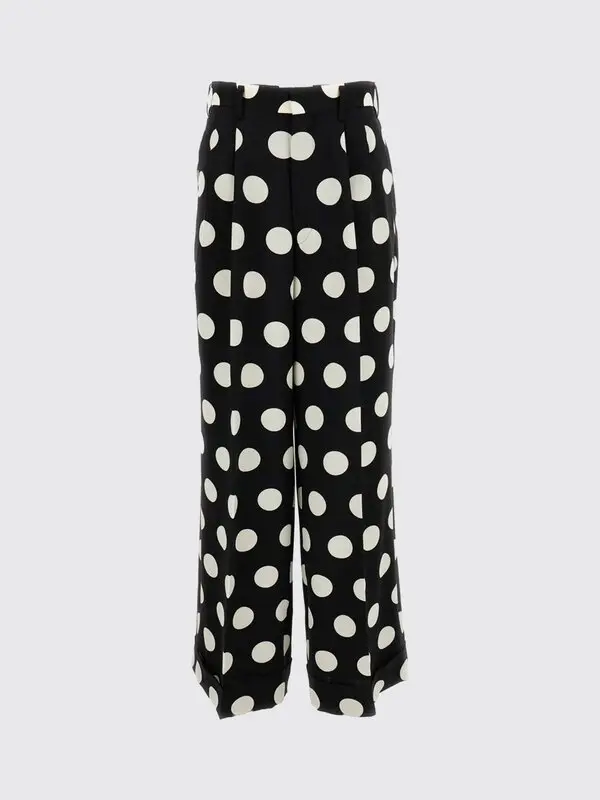 Junya Watanabe High-waisted Polka Dot Crêpe Wide-leg Pants