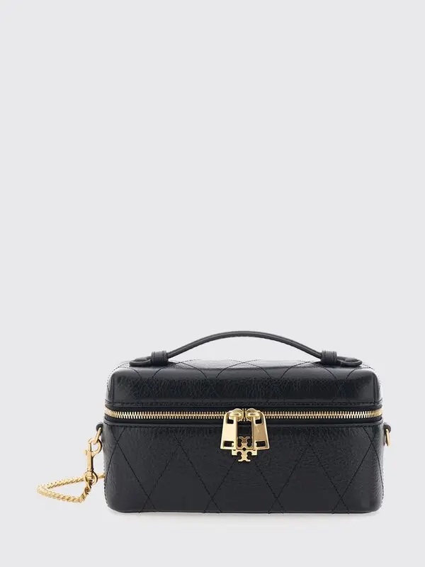 Tory Burch Quilted Vanity Case With Chain Strap - Black