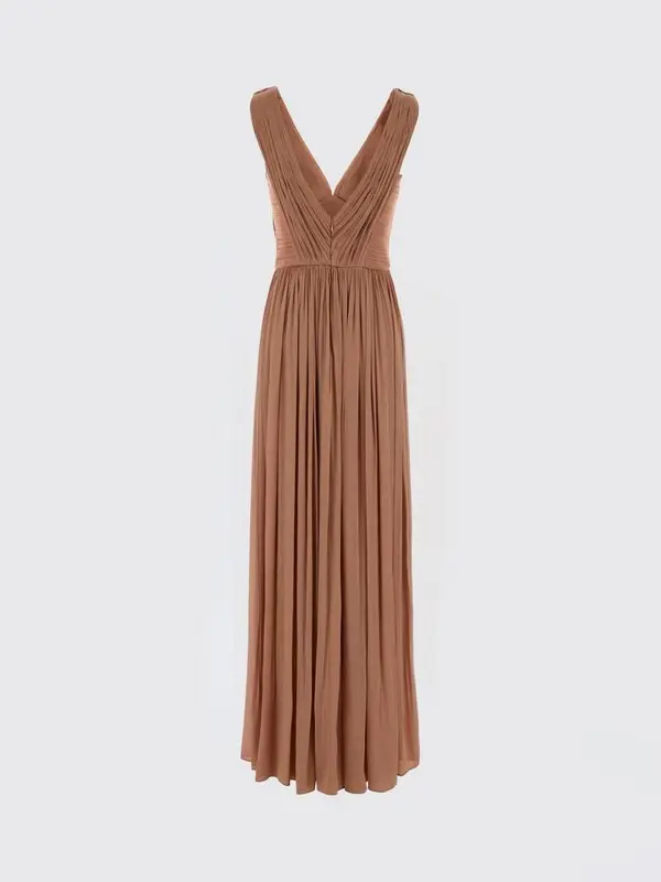 Costarellos Pleated Polyester Gown - Pink