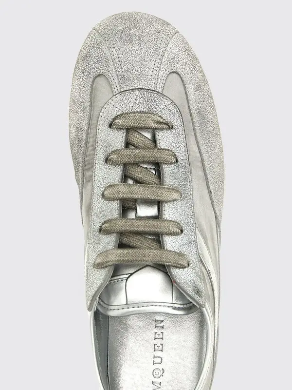 Alexander McQueen Boxe Laminated Leather And Nylon Sneakers