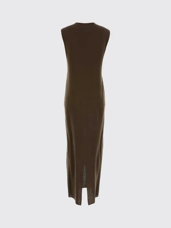 THE ROW Sleeveless Silk Crewneck Midi Sheath Dress