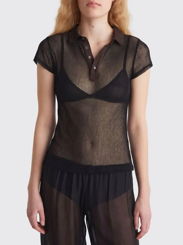 Paloma Wool Sheer Button-up Shirt - Black