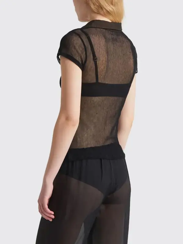 Paloma Wool Sheer Button-up Shirt - Black