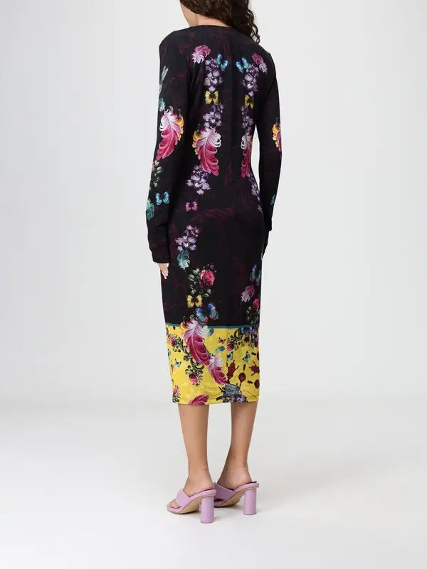 Versace Long Sleeve Printed Dress